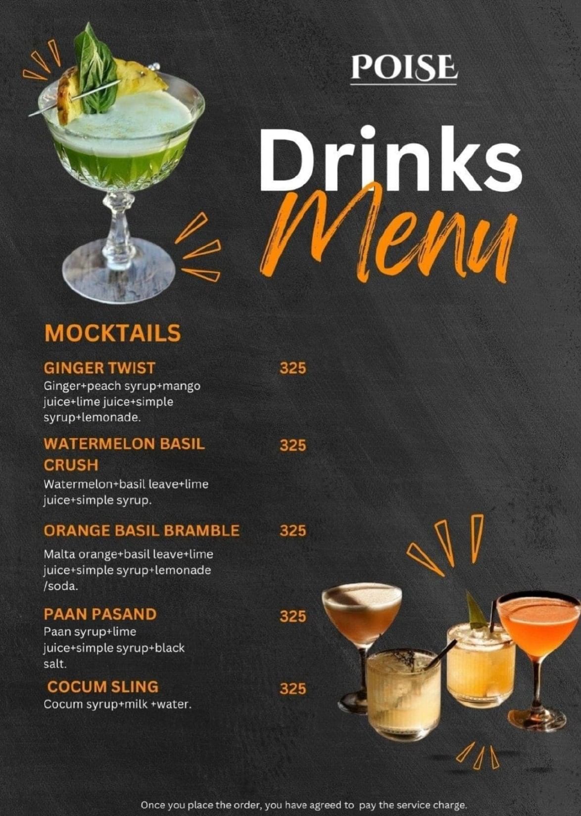 Menu of Poise, Hinjawadi, Pune