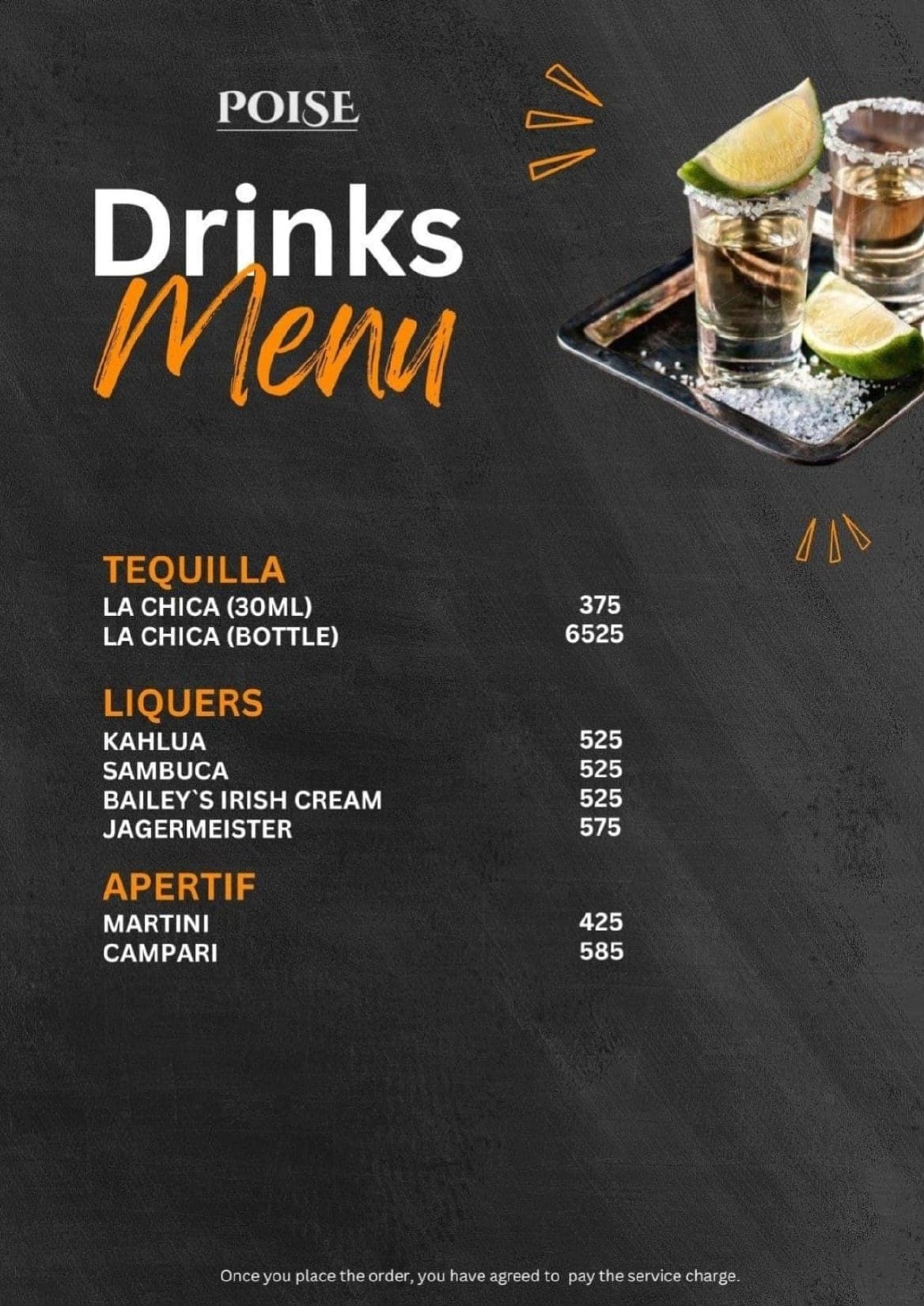 Menu of Poise, Hinjawadi, Pune