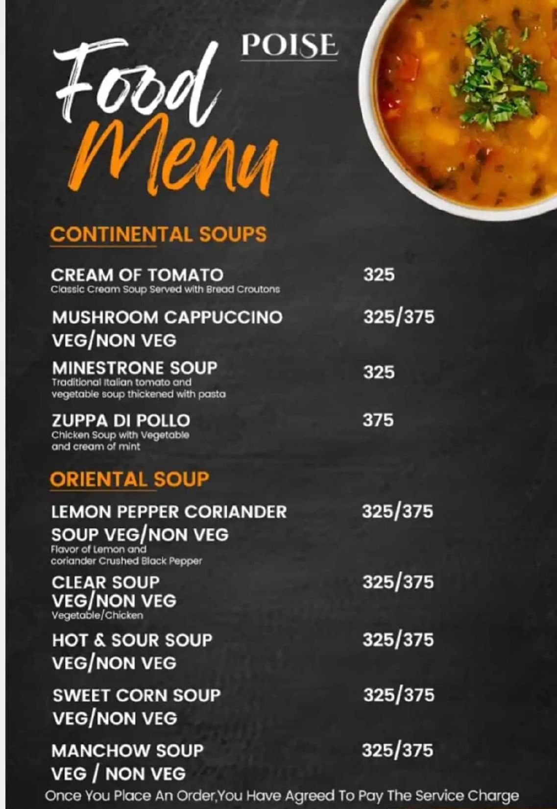 Menu of Poise, Hinjawadi, Pune