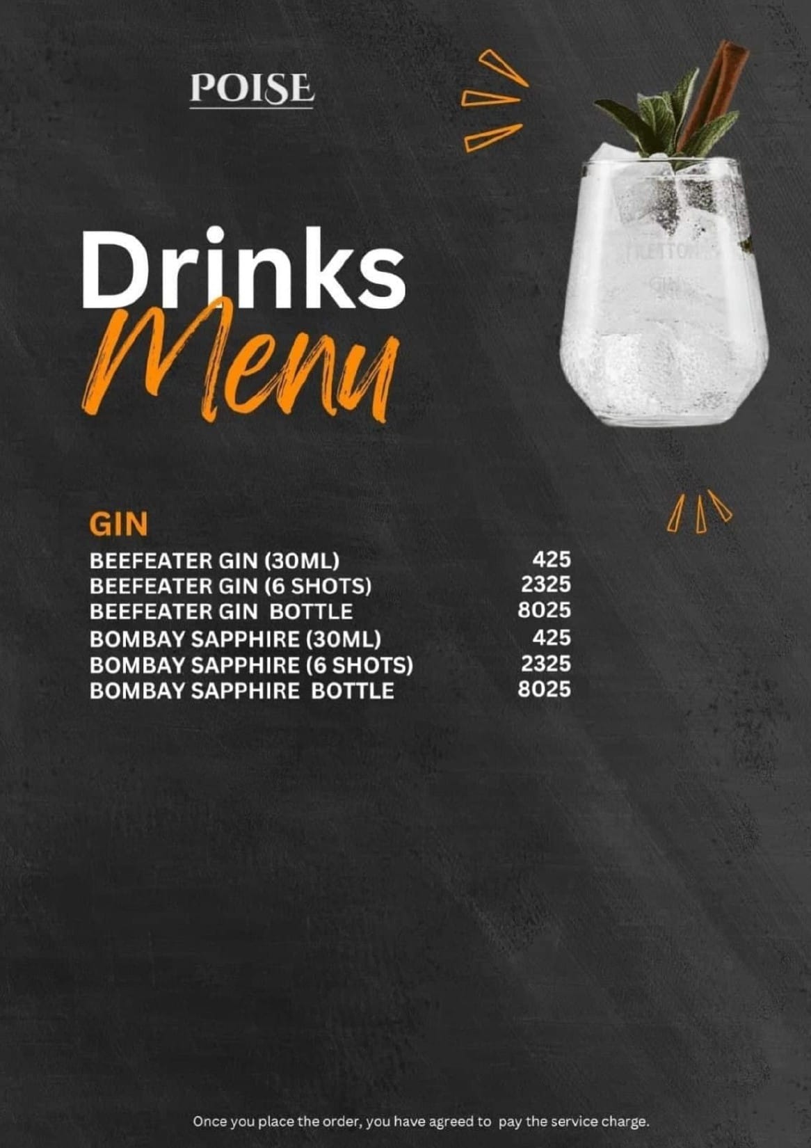 Menu of Poise, Hinjawadi, Pune