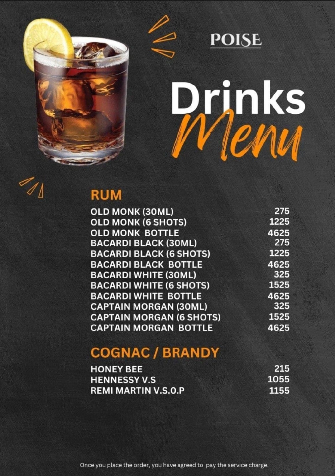 Menu of Poise, Hinjawadi, Pune