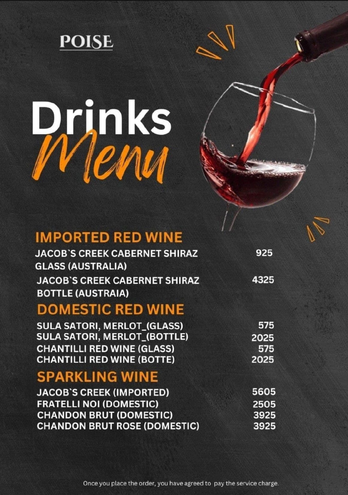 Menu of Poise, Hinjawadi, Pune