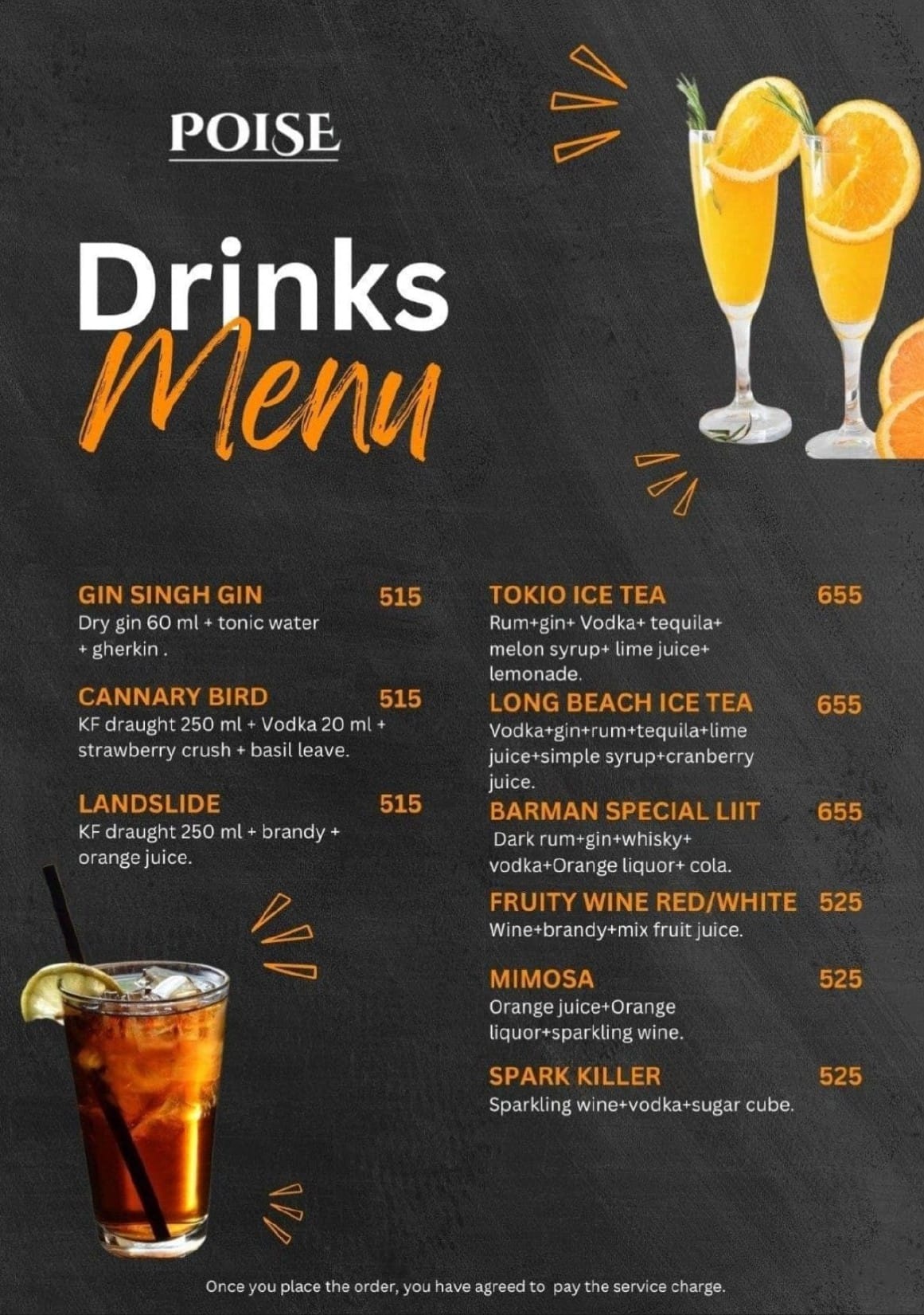 Menu of Poise, Hinjawadi, Pune