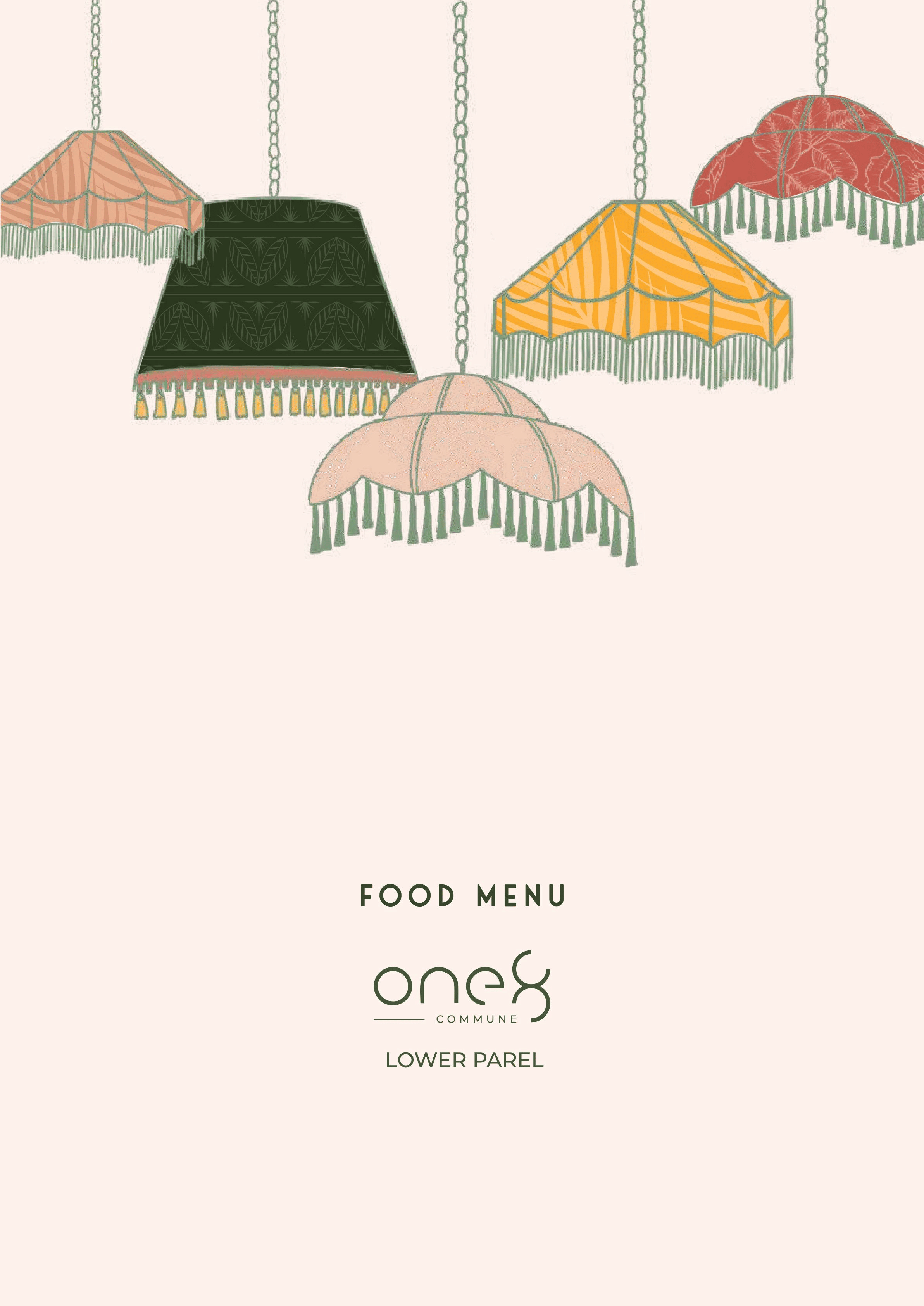 Menu of one8 Commune, Lower Parel, South Mumbai