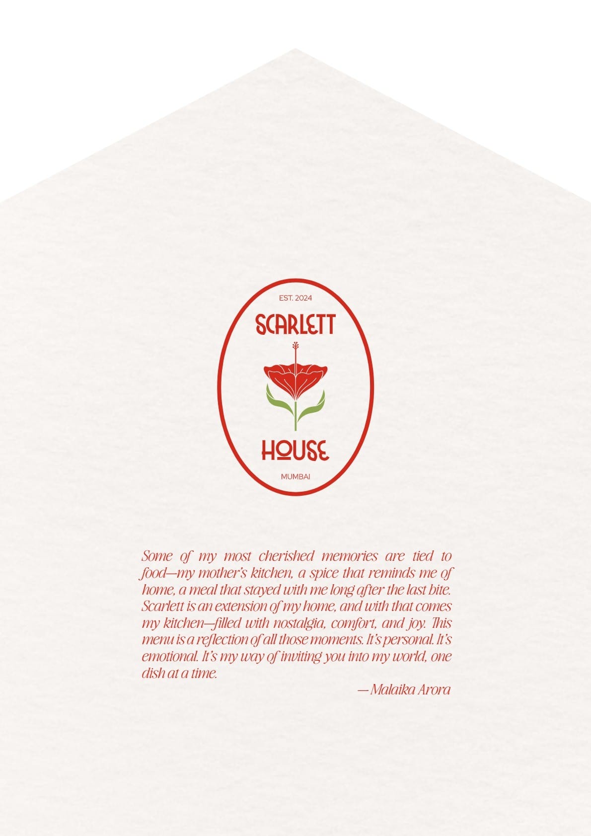 Menu of Scarlett House, Bandra West, Western Suburbs