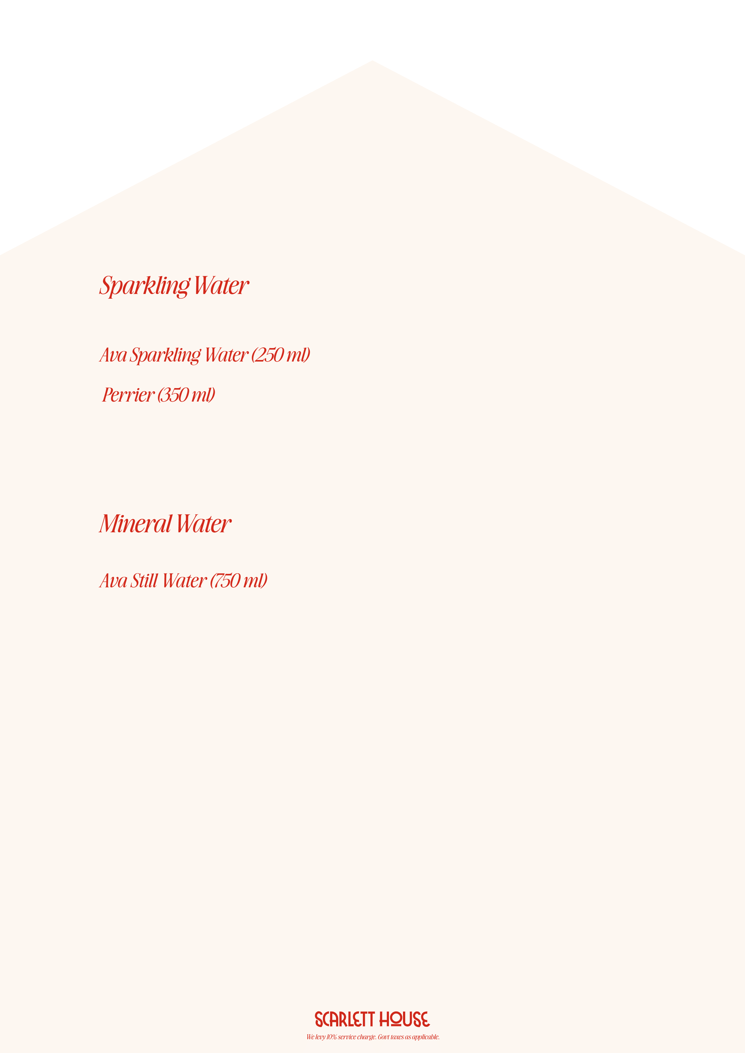 Menu of Scarlett House, Bandra West, Western Suburbs