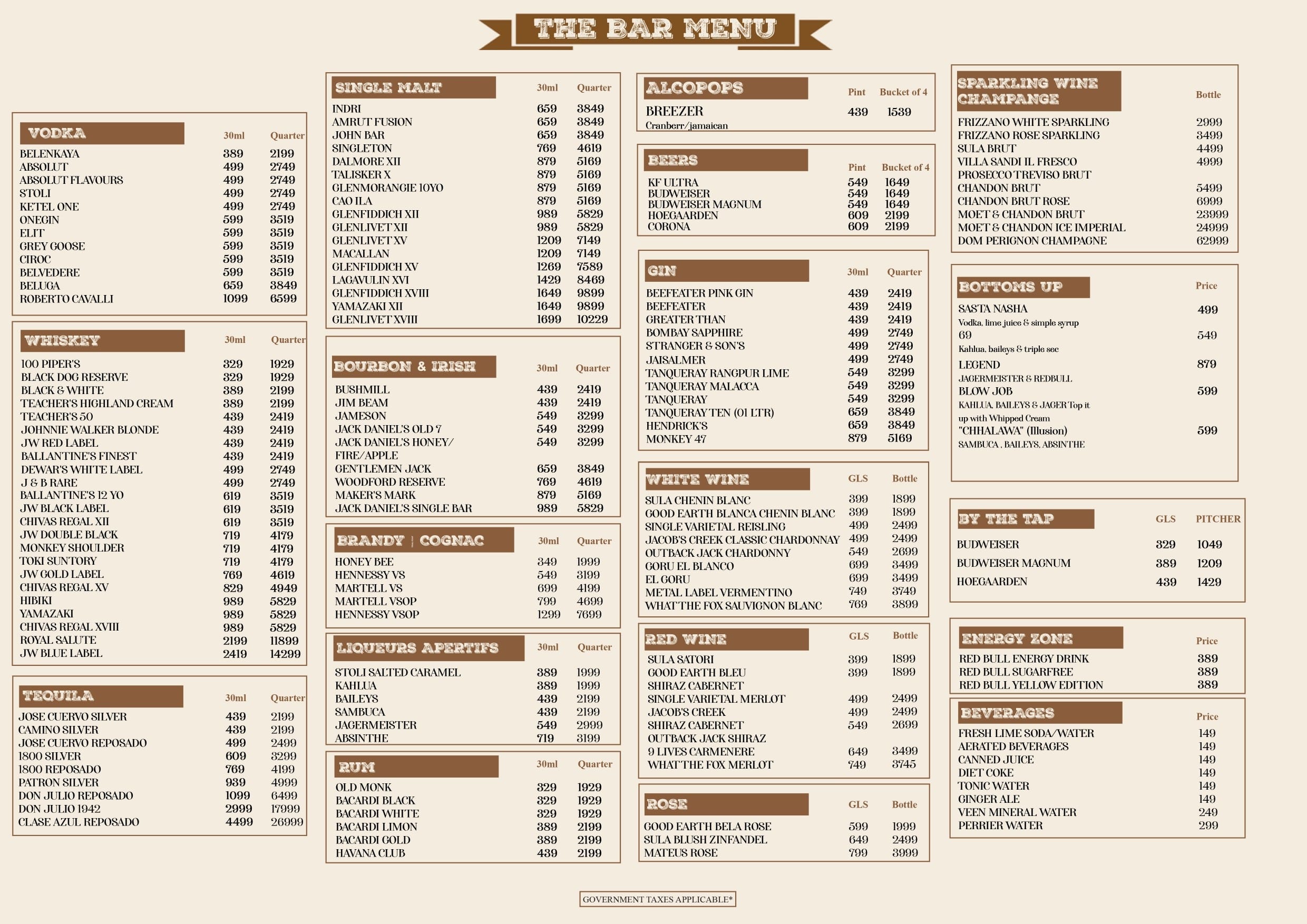 Menu of Bombay Adda, Andheri East, Western Suburbs