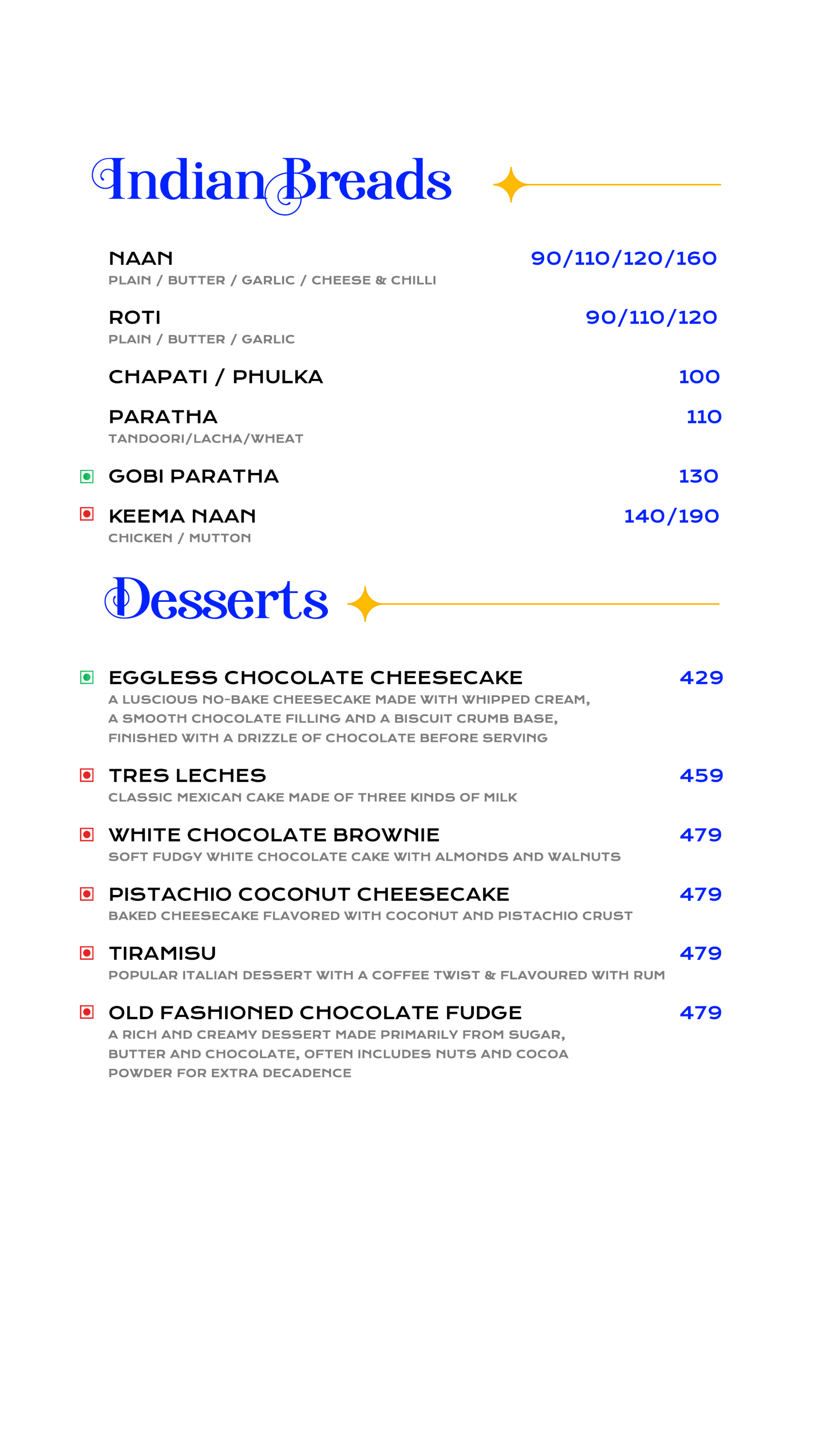 Menu of Bay 6, Akkarai, Chennai