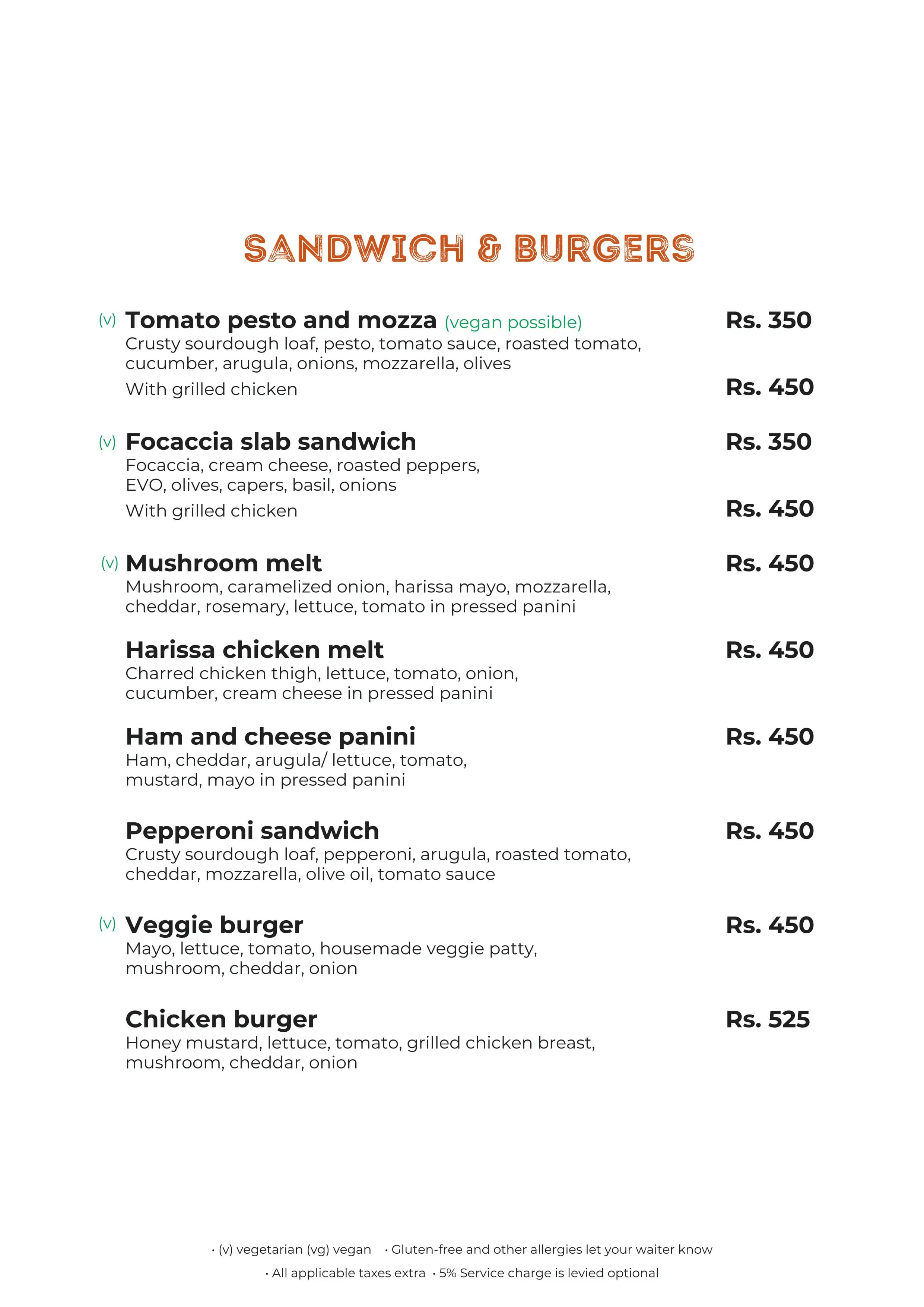 Menu of Pumpkin Tales, Alwarpet, Chennai