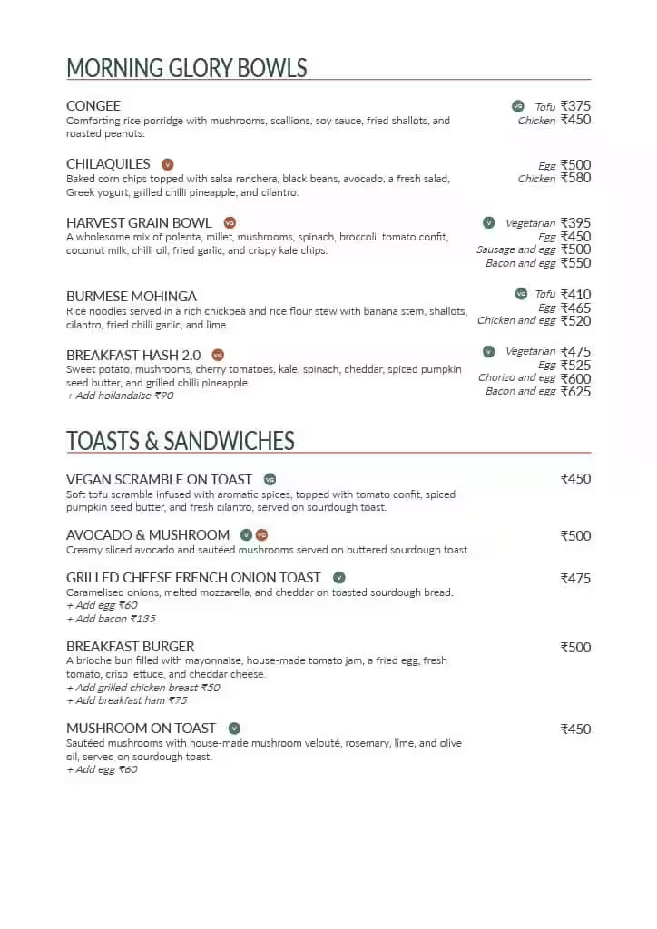 Menu of Pumpkin Tales, Alwarpet, Chennai