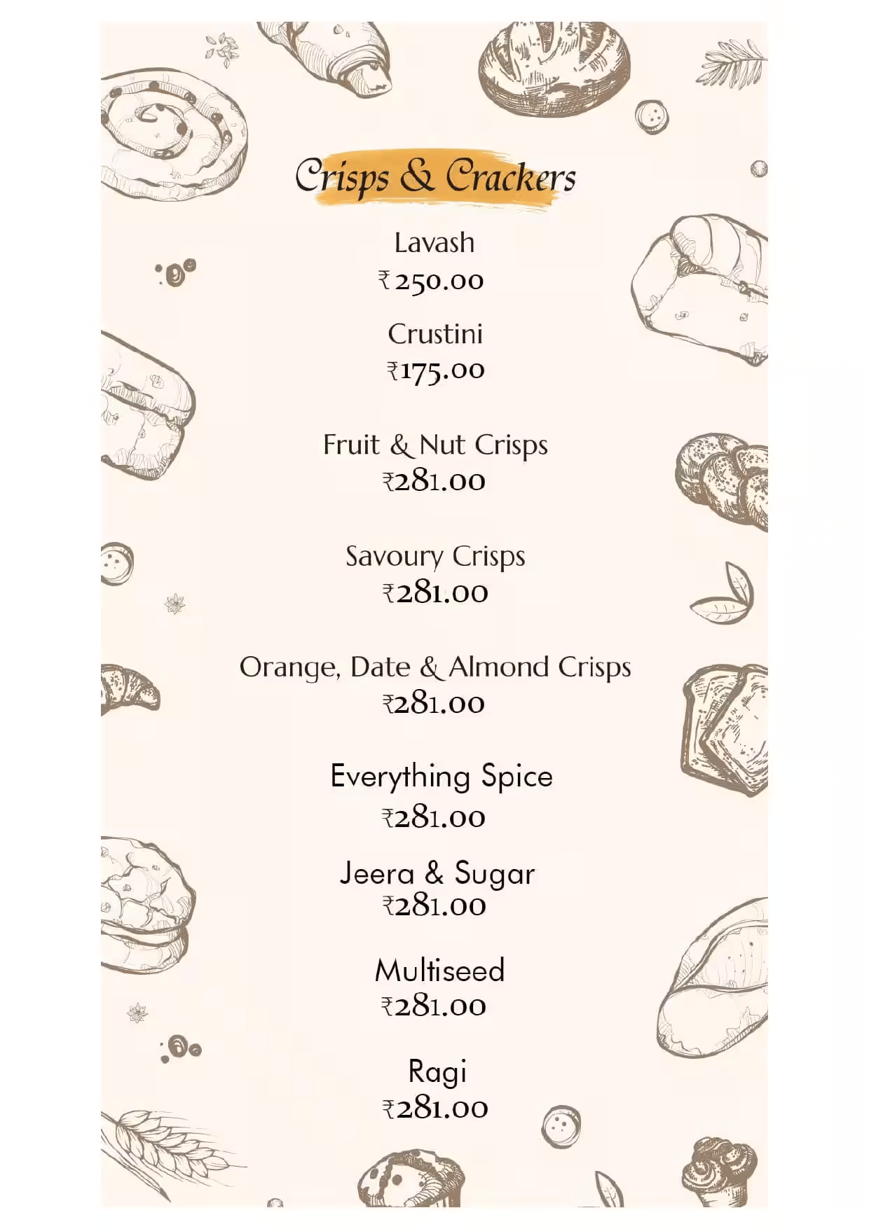 Menu of Pumpkin Tales, Alwarpet, Chennai