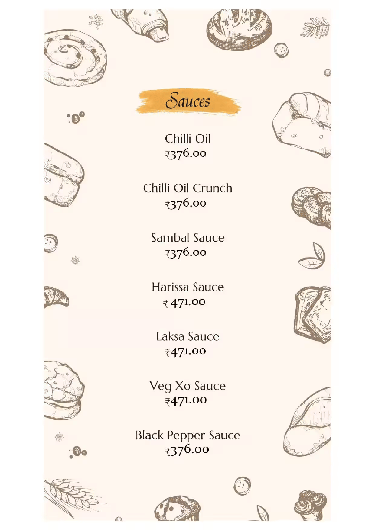 Menu of Pumpkin Tales, Alwarpet, Chennai