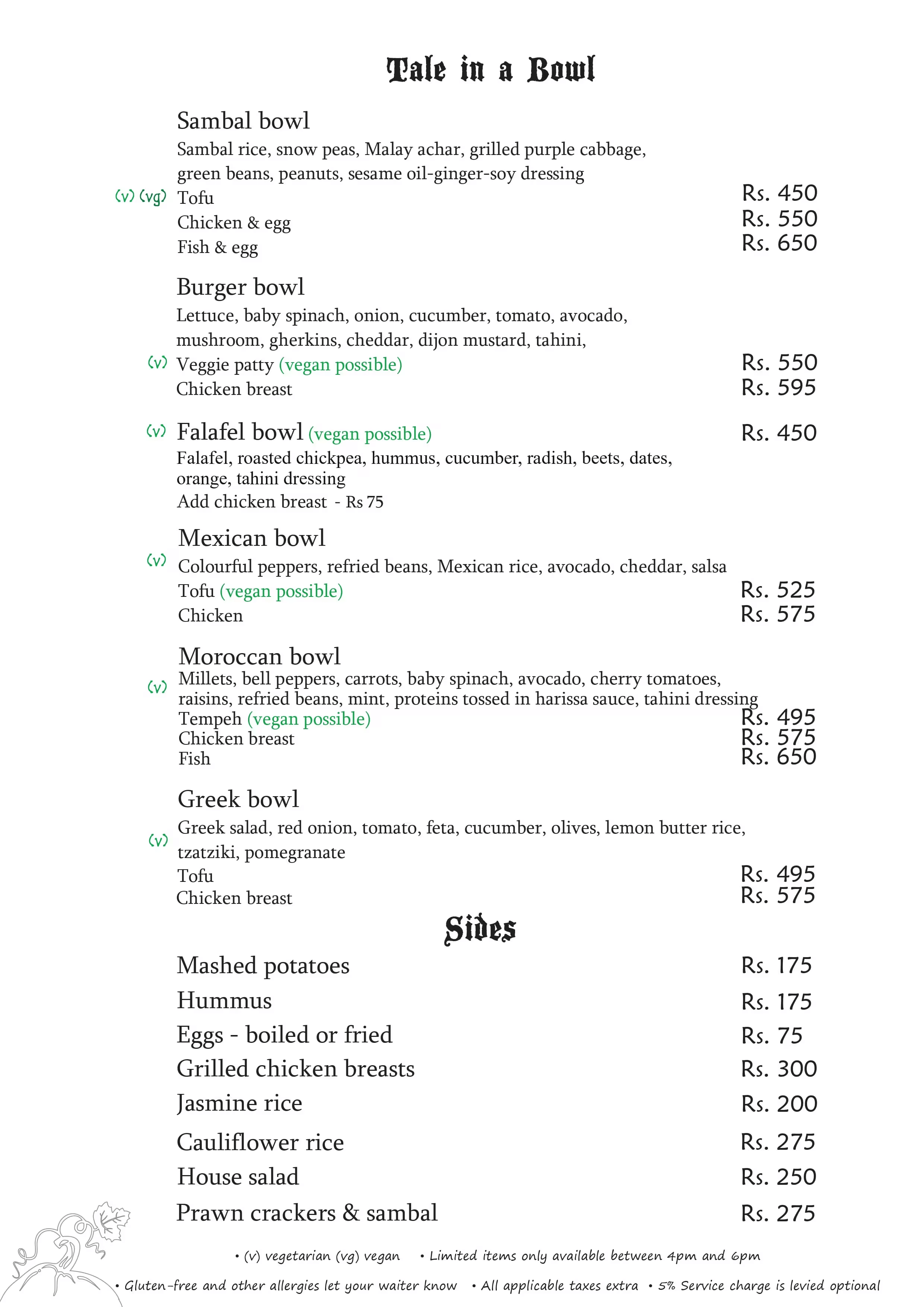Menu of Pumpkin Tales, Alwarpet, Chennai