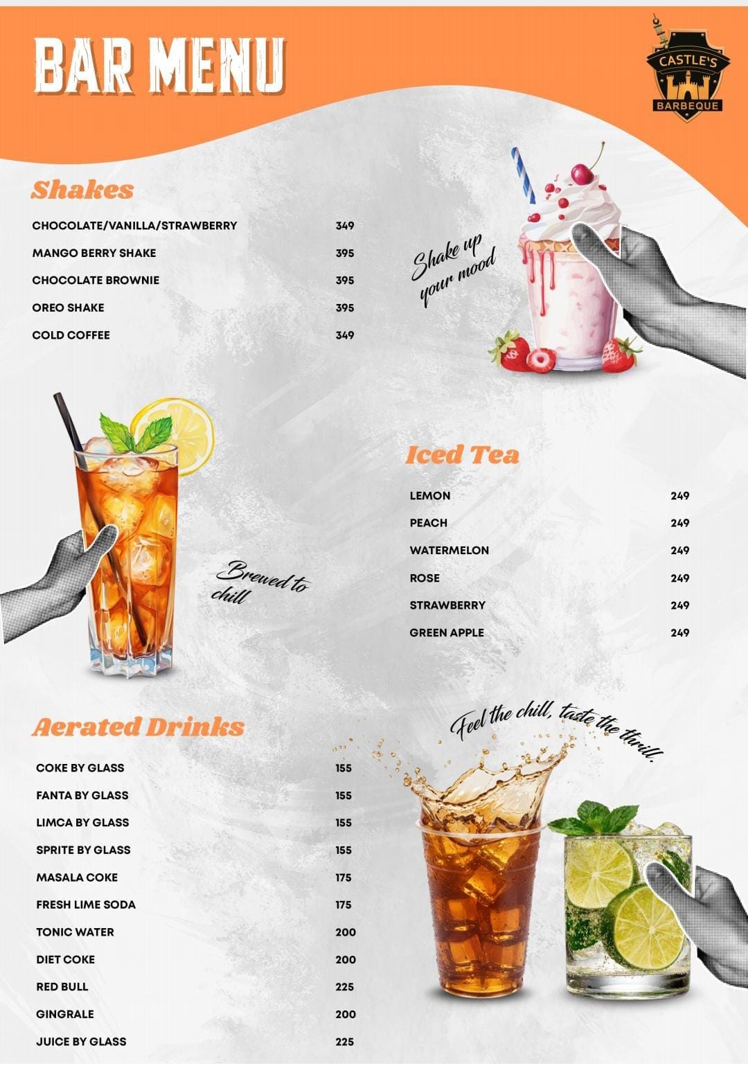 Menu of Castle's Barbeque, Gulshan One29, Noida
