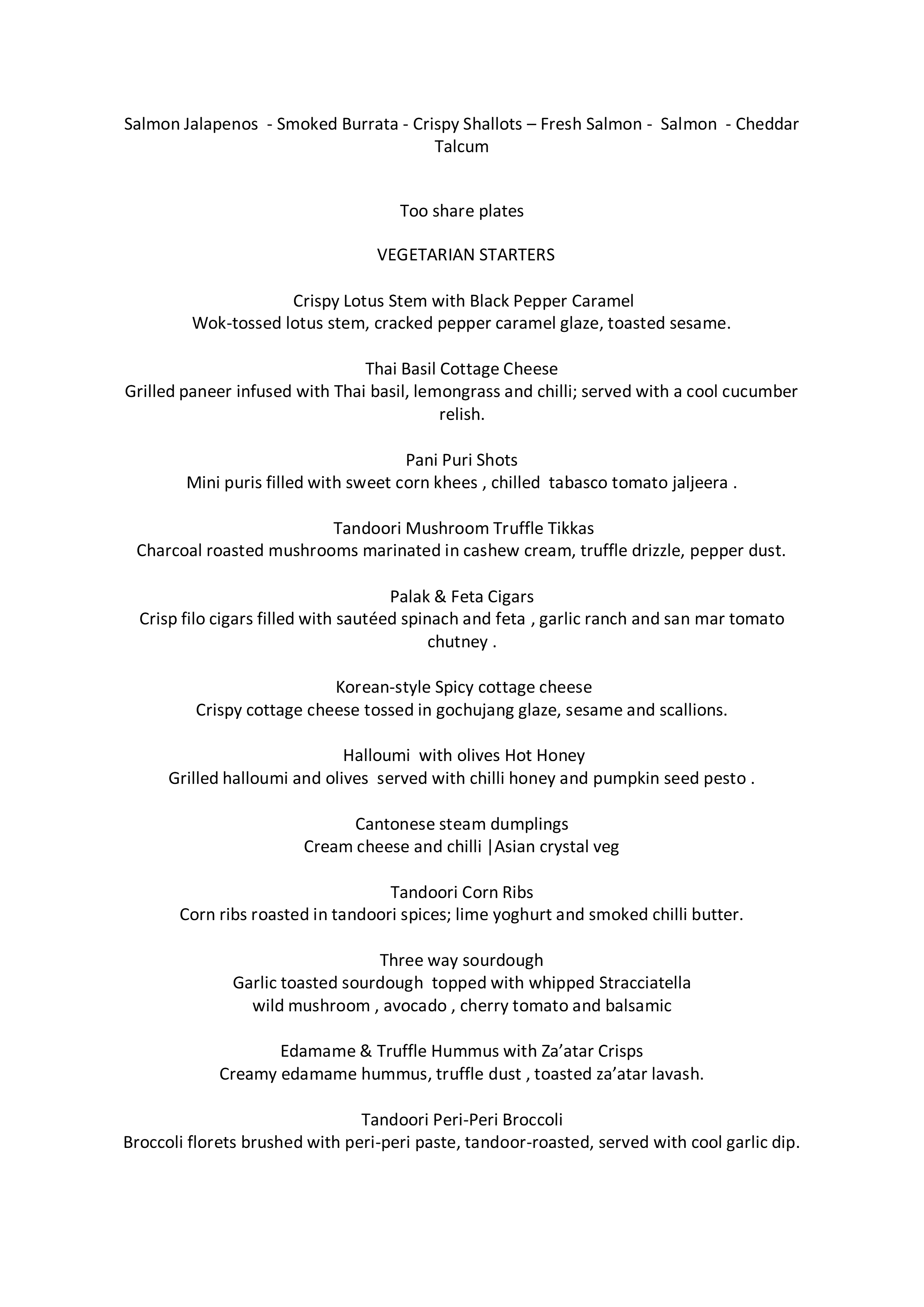 Menu of Beige, Marathahalli, East Bengaluru